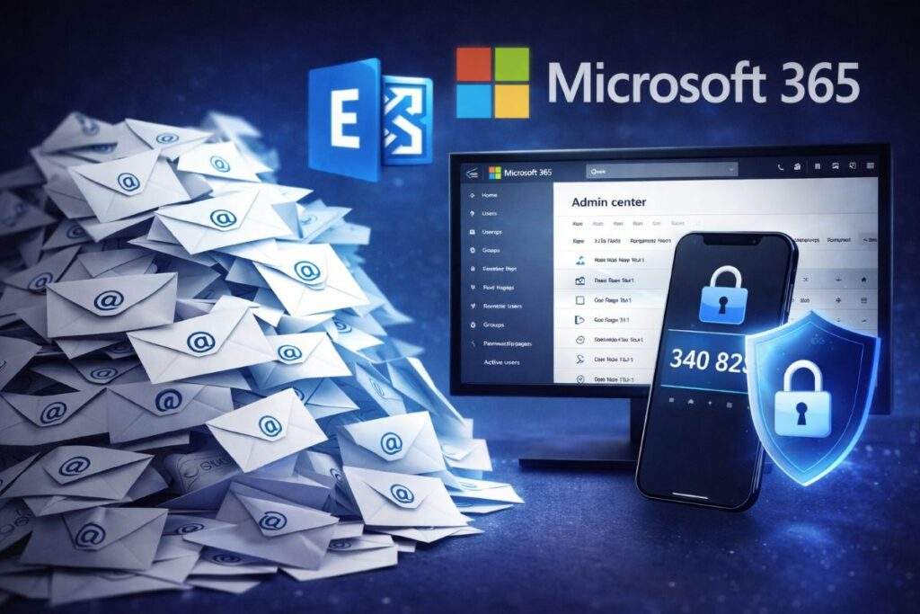 Microsoft annulla limiti email bulk e rafforza sicurezza con MFA