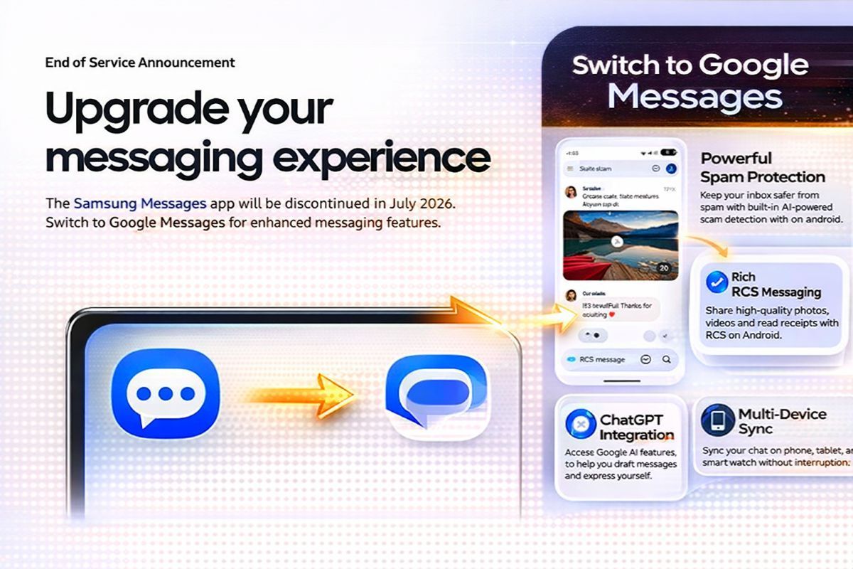 Samsung chiude Messaggi a luglio 2026 e sposta Galaxy su Google Messages