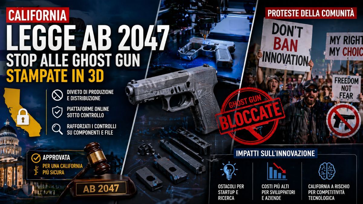 California limita stampanti 3D con AB 2047 tra sicurezza e libertà ...
