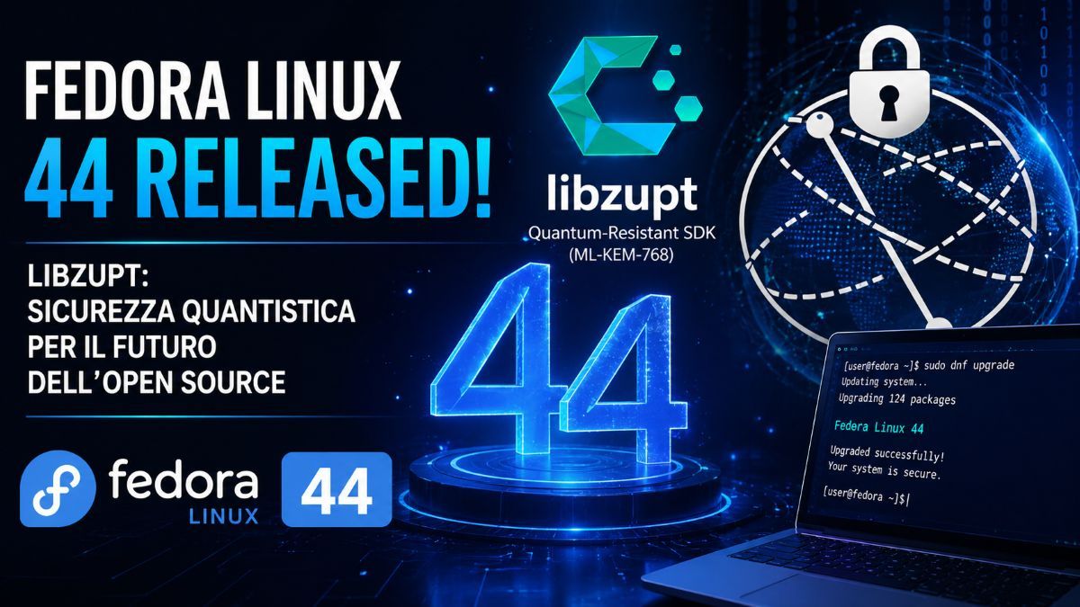 Fedora 44 è ufficiale: GNOME 50, kernel 6.19 e la svolta post-quantum ...