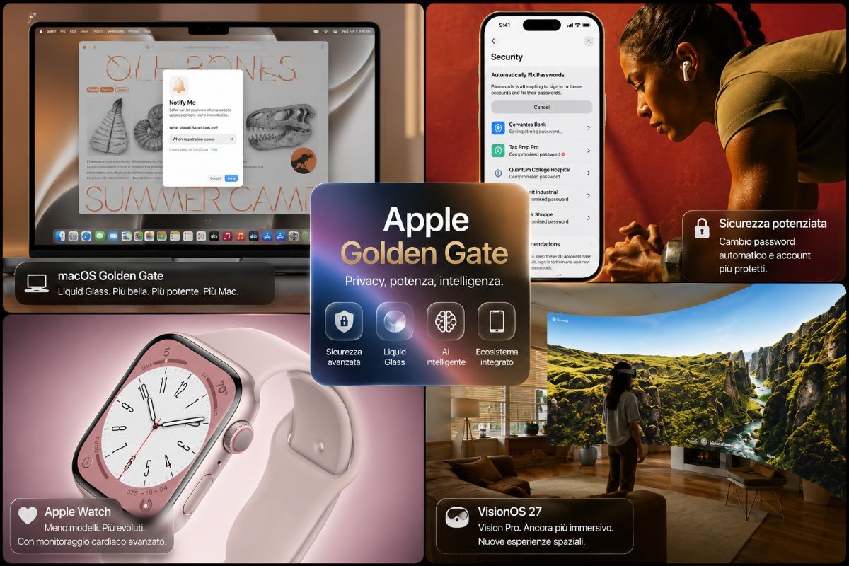 macOS Golden Gate rivoluziona il desktop, watchOS e visionOS 27 portano ...